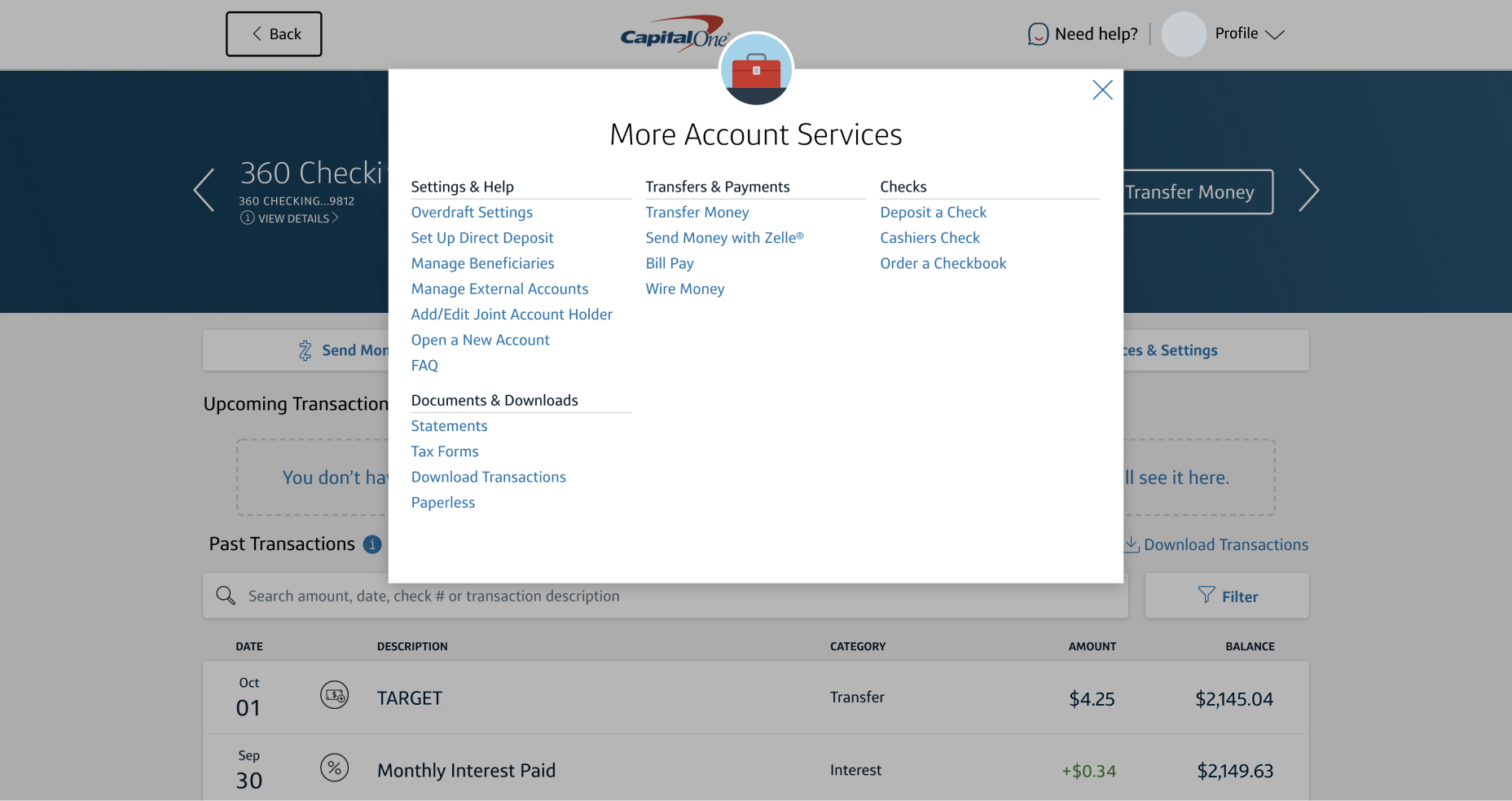 How to Order a Checkbook | Capital One Help Center