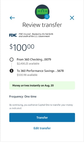 Schedule a transfer | Capital One Help Center