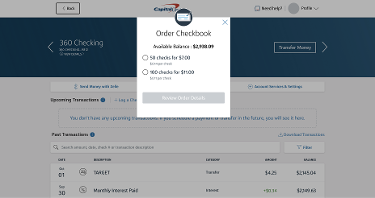 How to Order a Checkbook | Capital One Help Center