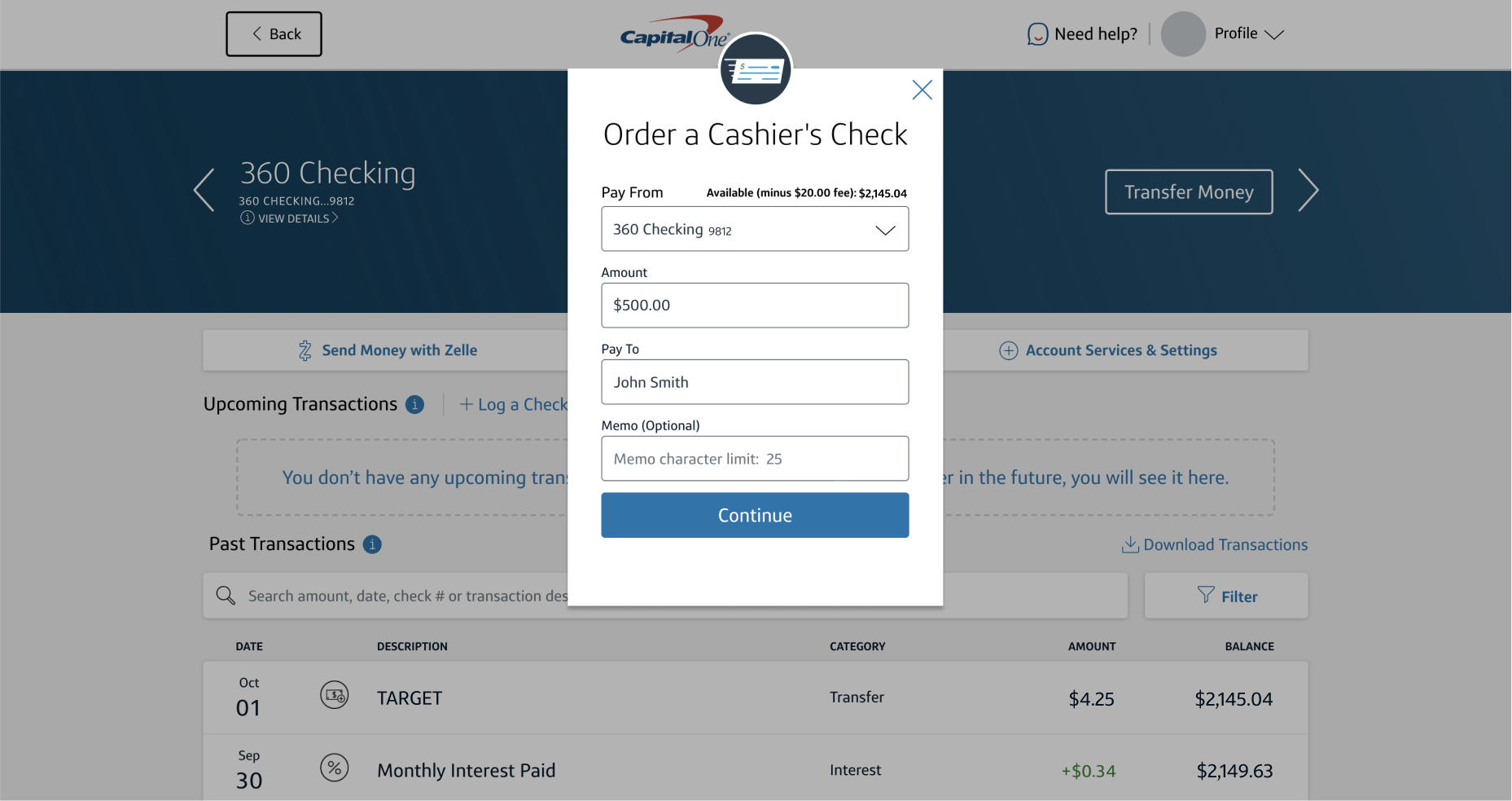 How to Get a Cashier's Check | Capital One Help Center