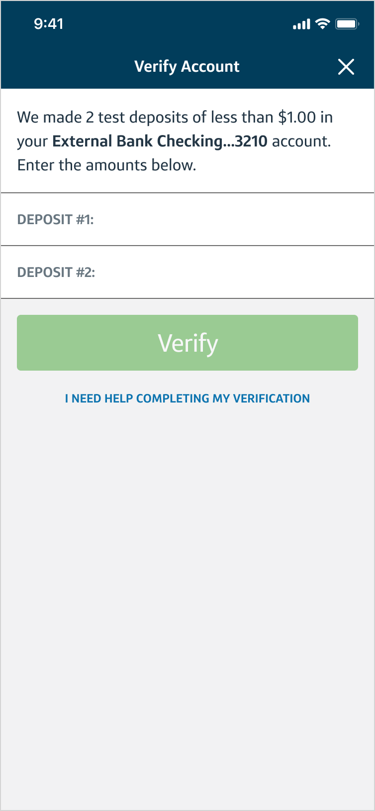 Verify an external account | Capital One Help Center