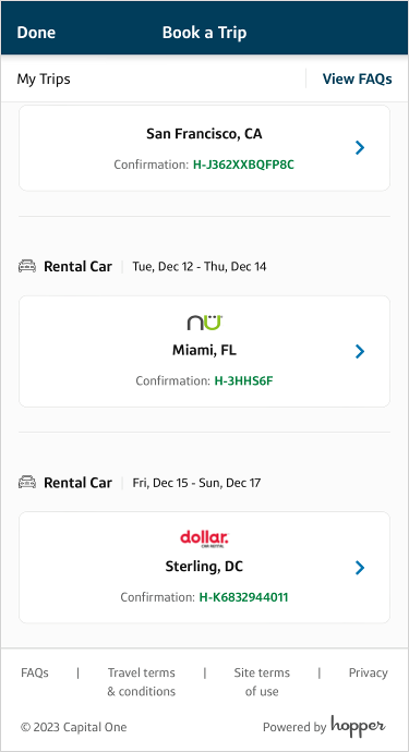 How to manage rental car booking | Capital One Help Center