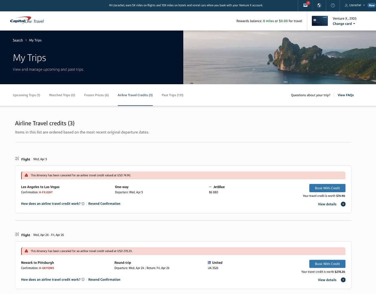 Using Airline Travel Credits | Capital One Help Center
