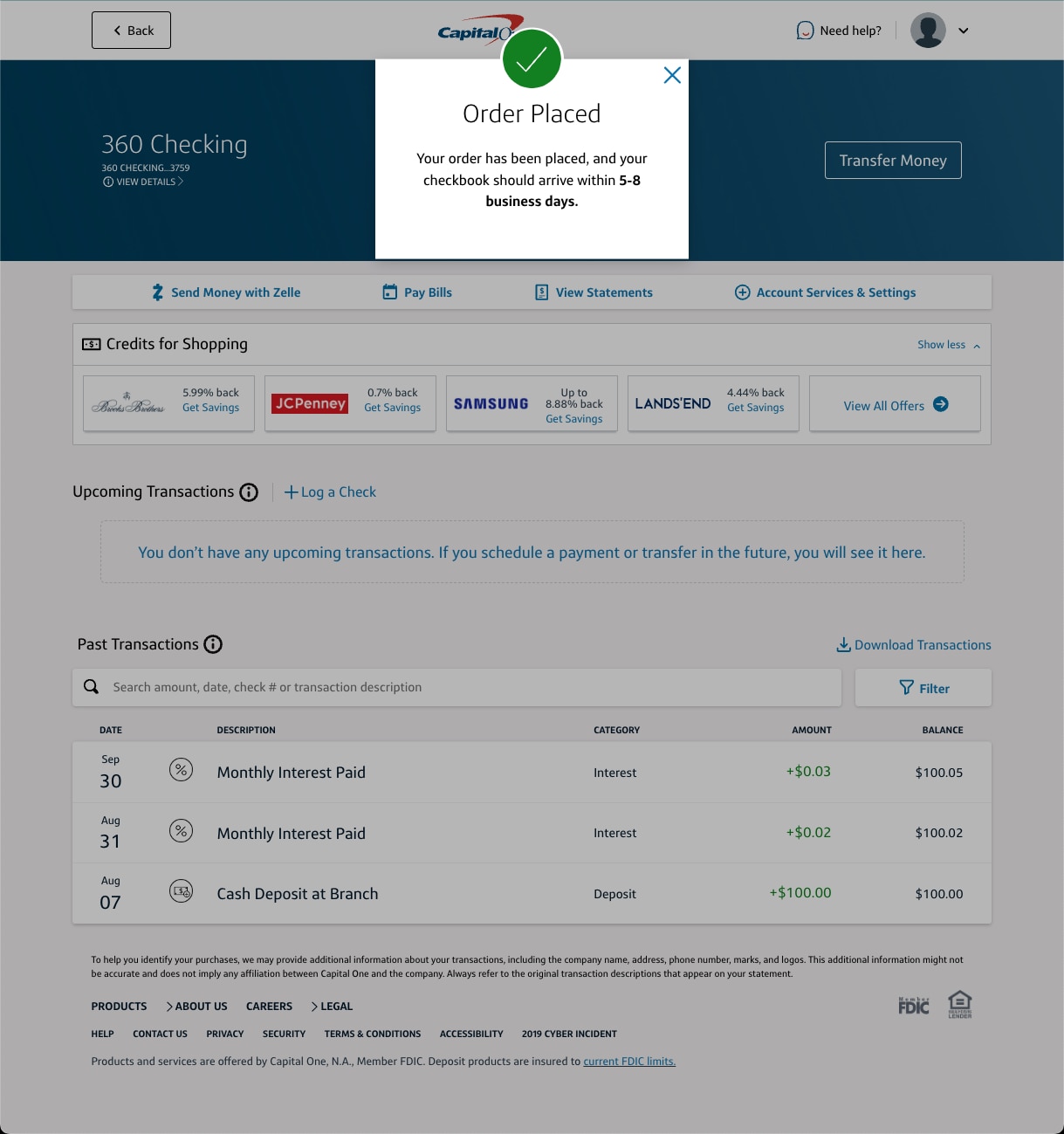 How to Order a Checkbook | Capital One Help Center